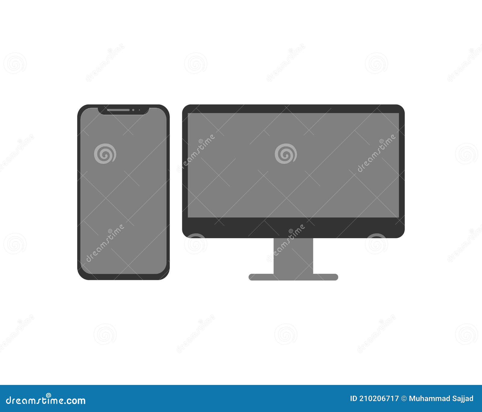 Set of Realistic Vector Android Mobile Phone Android Lcd Tv Monitor ...