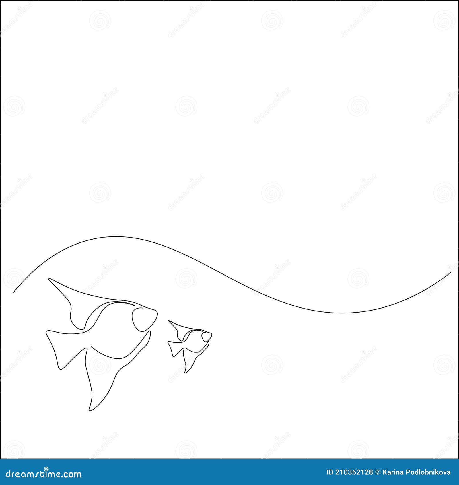 Fish Swimming Drawing Vector Illustration Stock Vector - Illustration ...