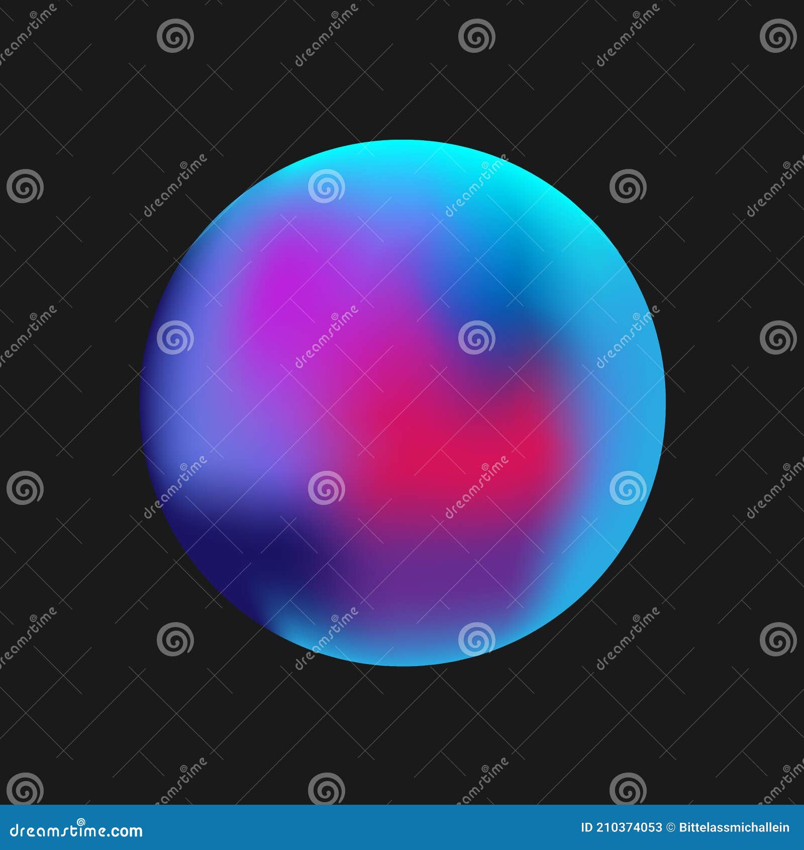 Colorful Gradient Sphere on Dark Background Stock Illustration ...