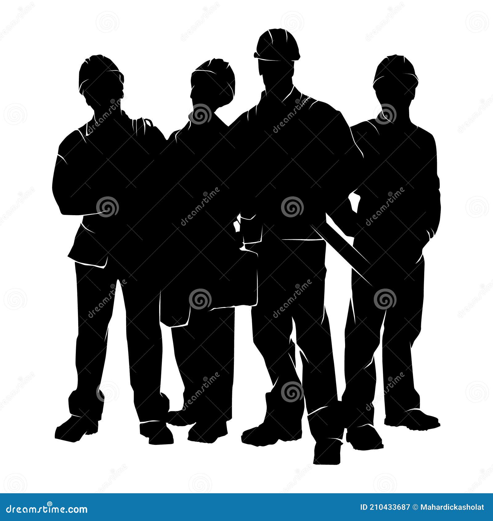 Silhouette of Workers Vector Template. Labour Day Element Stock Vector ...