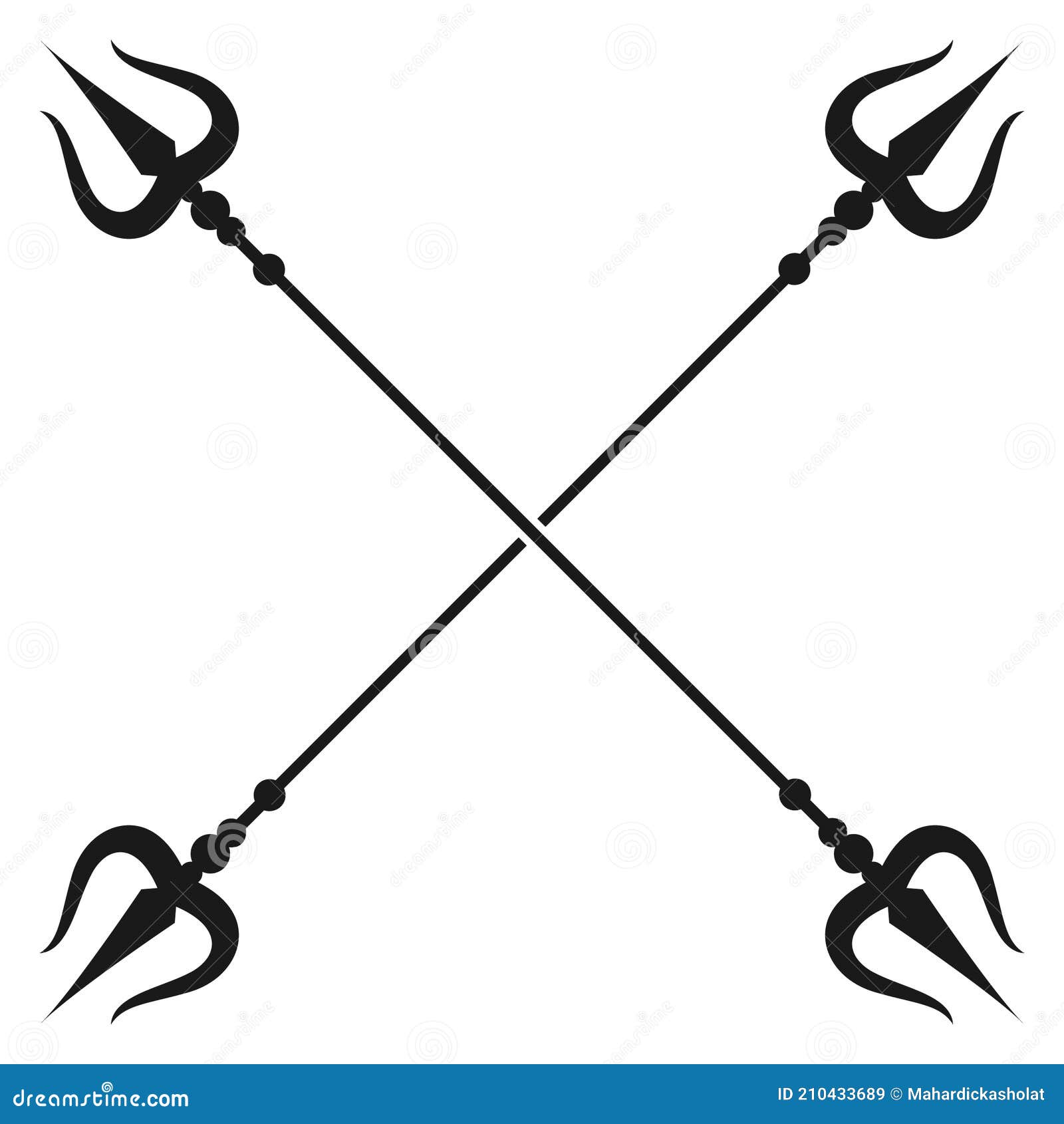 Cross Trident Vector Element Template. Stock Vector - Illustration of ...