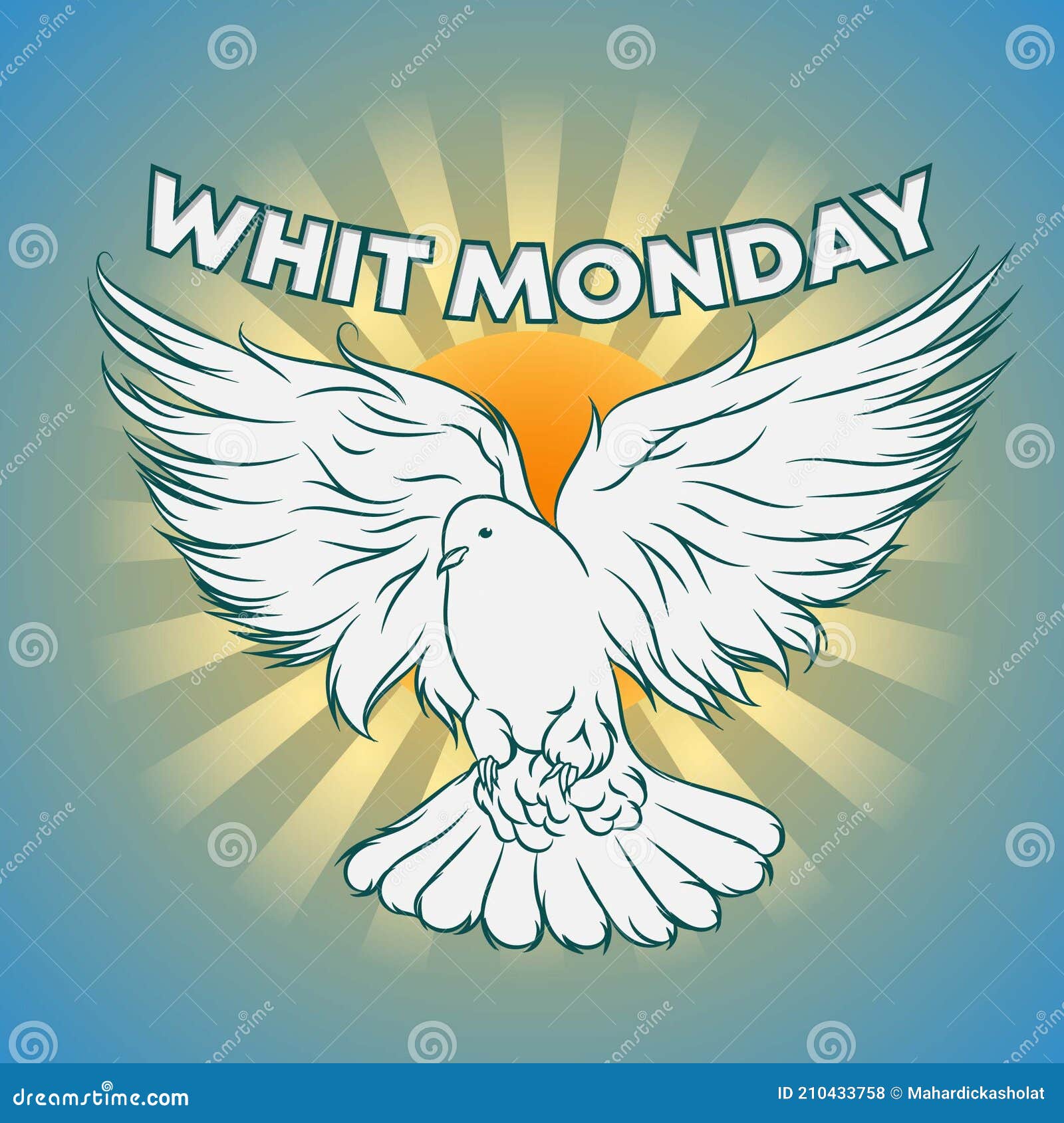 Whit Monday Vector Banner Template Background. Stock Vector ...