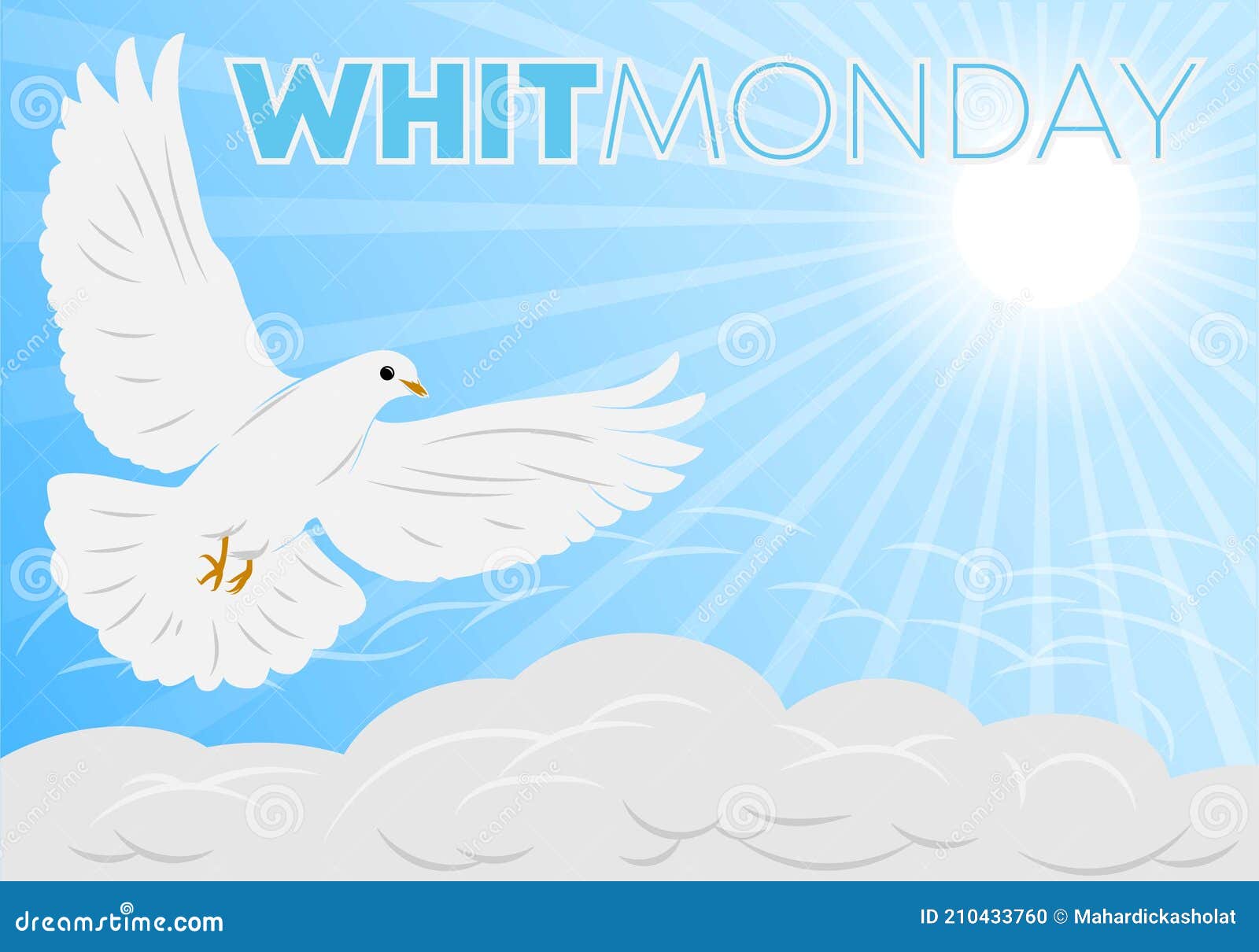 Whit Monday Vector Banner Template Background. Stock Vector ...