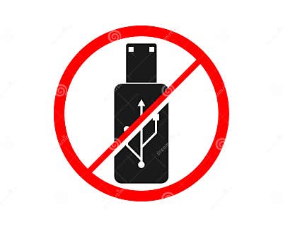No Computer USB Prohibited Flash Drive Universal Serial Bus No Computer ...