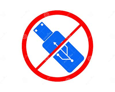 No Computer USB Prohibited Flash Drive Universal Serial Bus No Computer ...