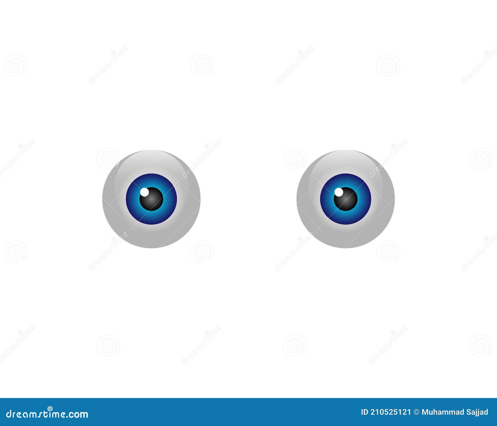 Cartoon Eyes Looking Straight Real Human Eyes Illustration Stock Vector ...