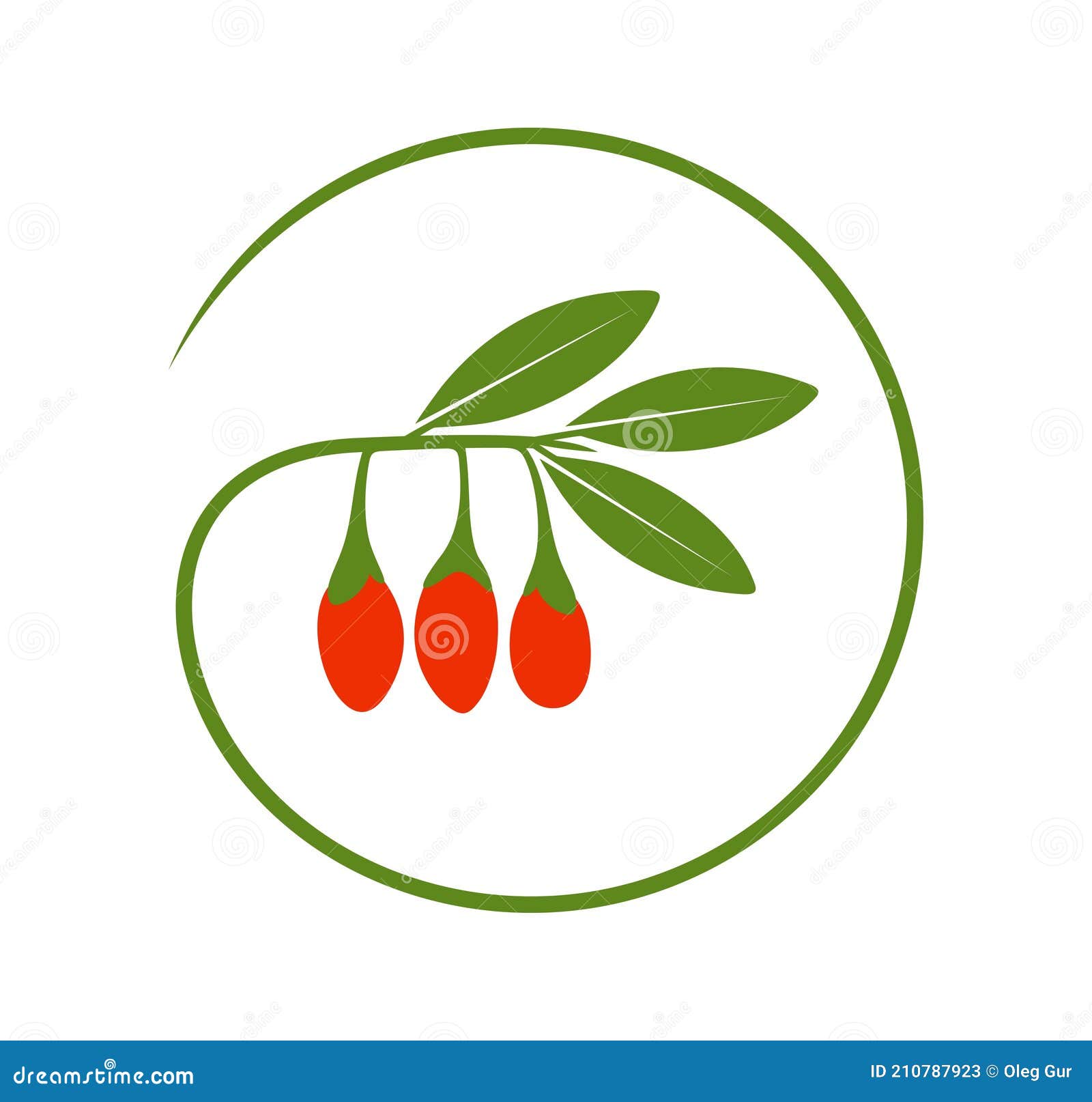 Goji Berries Logo. Isolated Goji Berries on White Background Stock ...