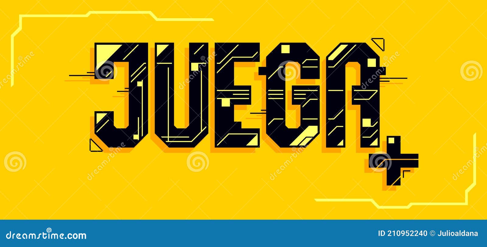 Juega, Play Spanish Text, Vector Gaming Emblem Design. Stock Vector ...