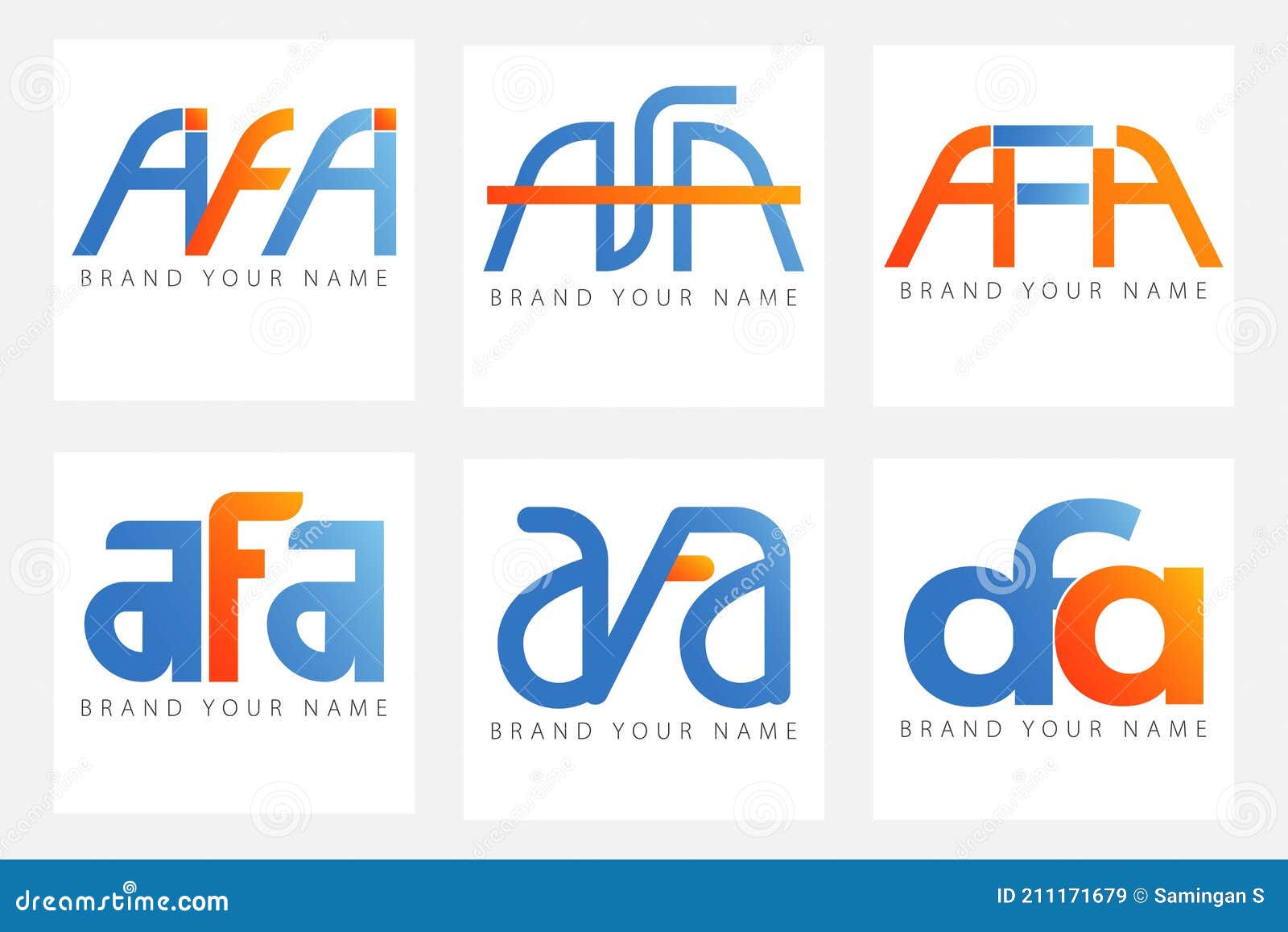 Modern 3 Letters Initial Logo Design Stock Illustration - Illustration ...
