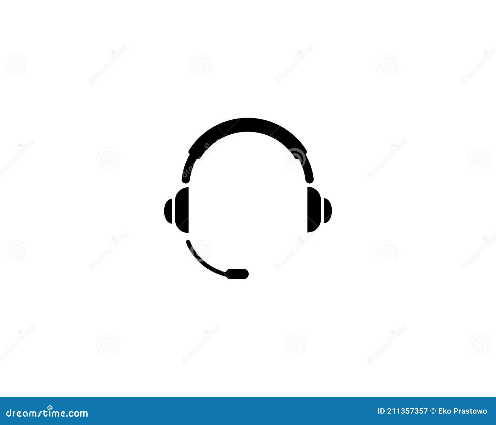 Headset Icon, Support Headphone. Flat Vector Icon Illustration. Simple ...