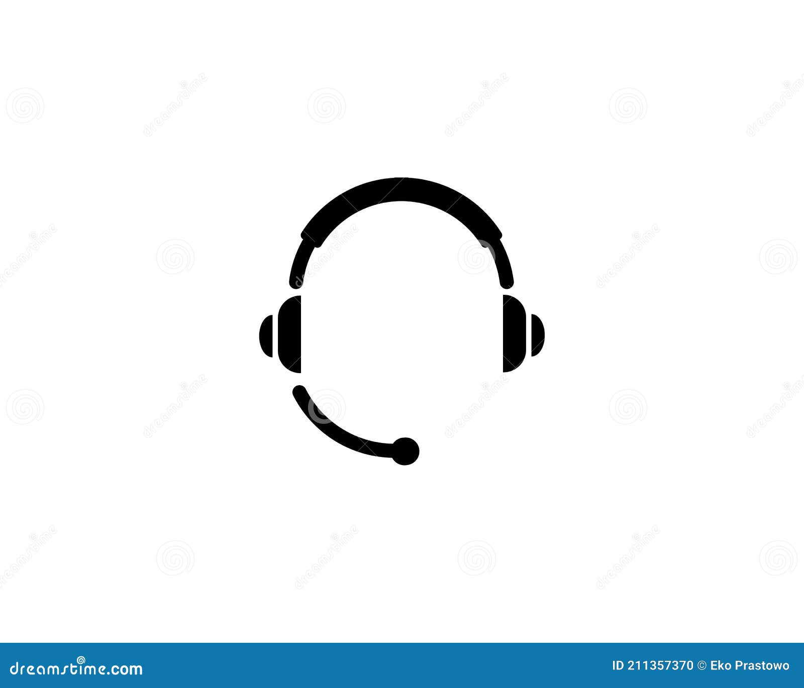 Headset Icon, Support Headphone. Flat Vector Icon Illustration. Simple ...