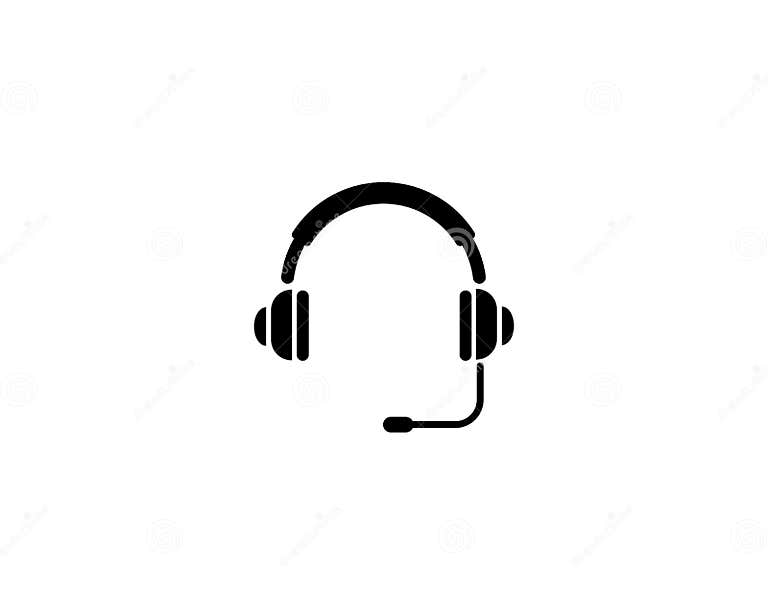 Headset, Headphone, Microphone, Icon Vector Simple Stock Vector ...
