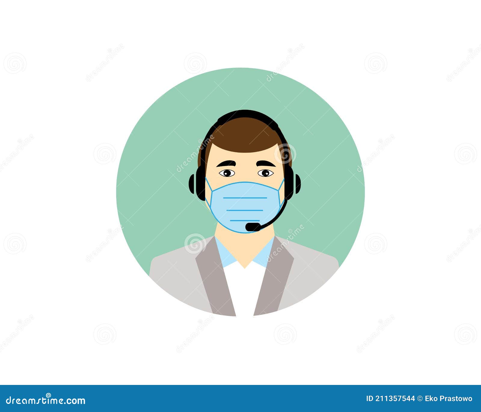 Call Center Operator, Customer Service Person Headset Icon. Live Chat ...