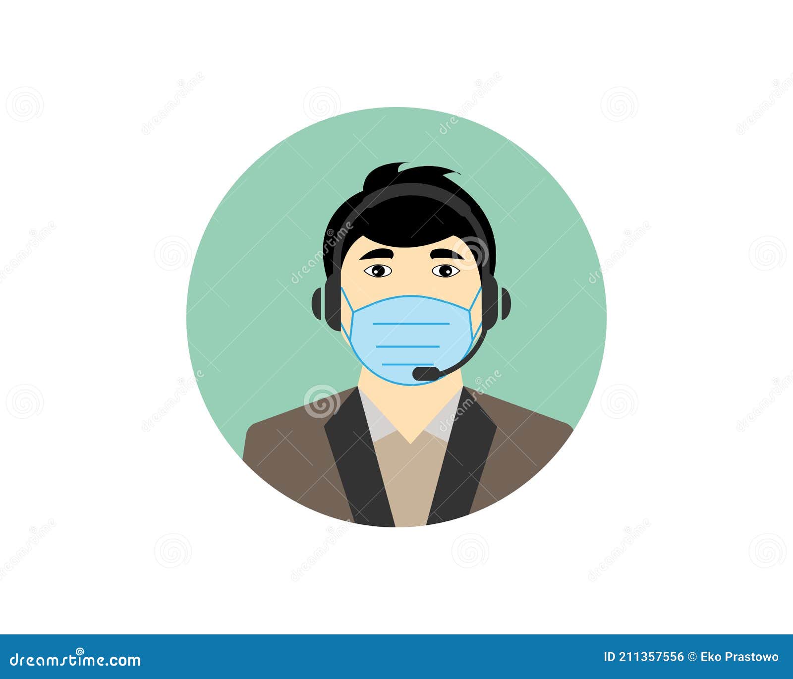 Call Center Operator, Customer Service Person Headset Icon. Live Chat ...