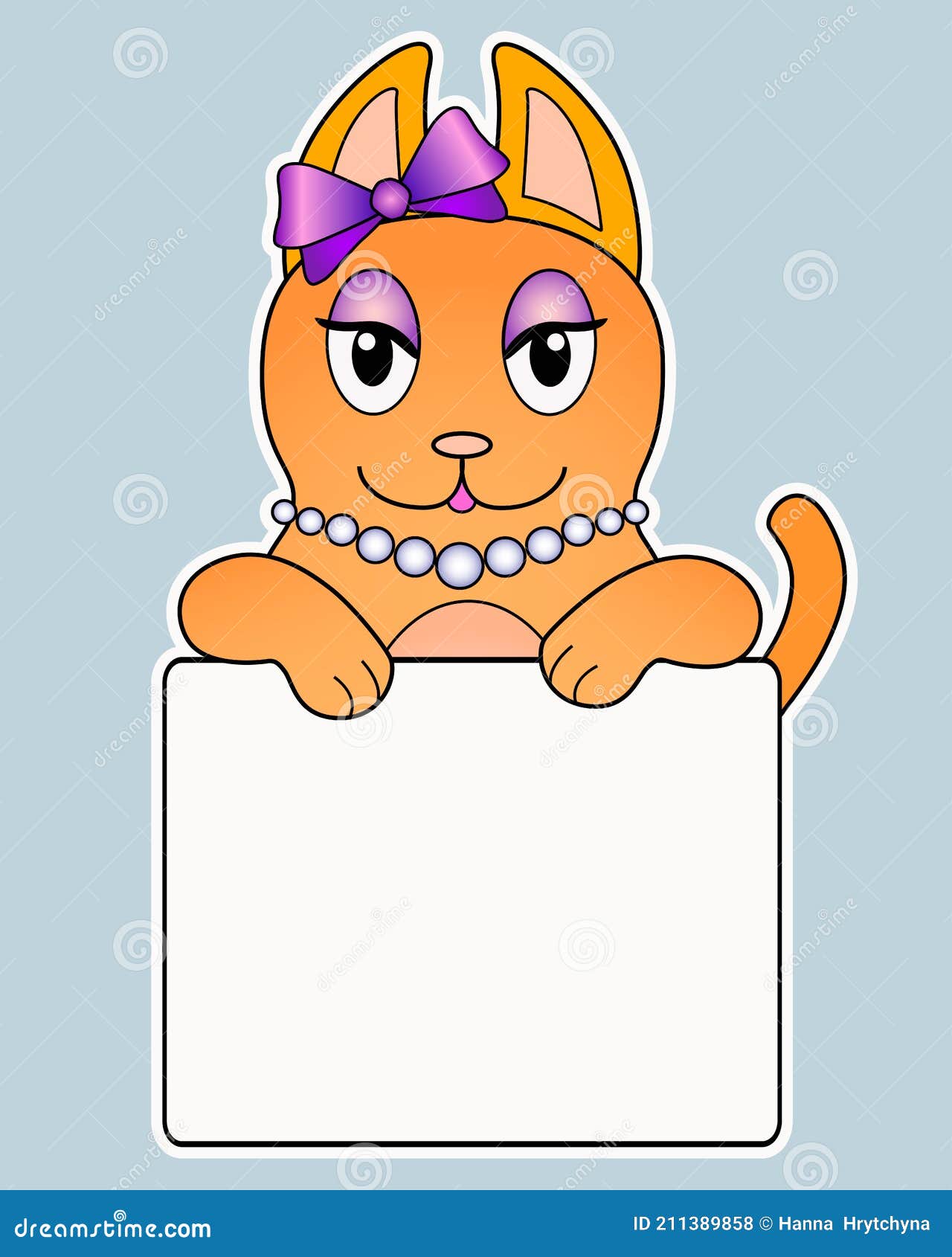 Cute Ginger Kitten Kitten Holding A Sign With Copy Space For Your Text ...