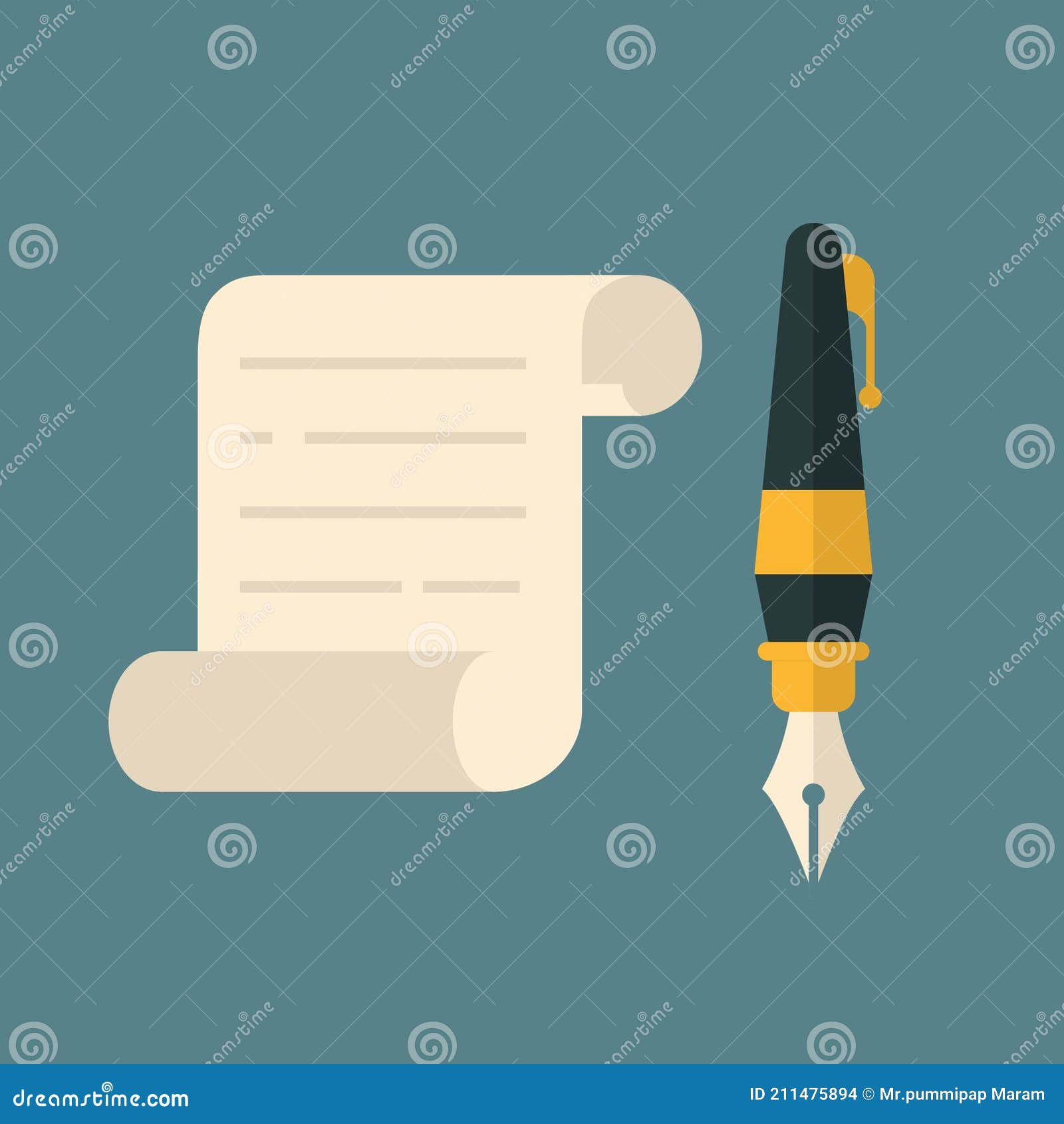 Note Taking Pen. Illustration of Taking Notes with a Pen Stock Vector ...