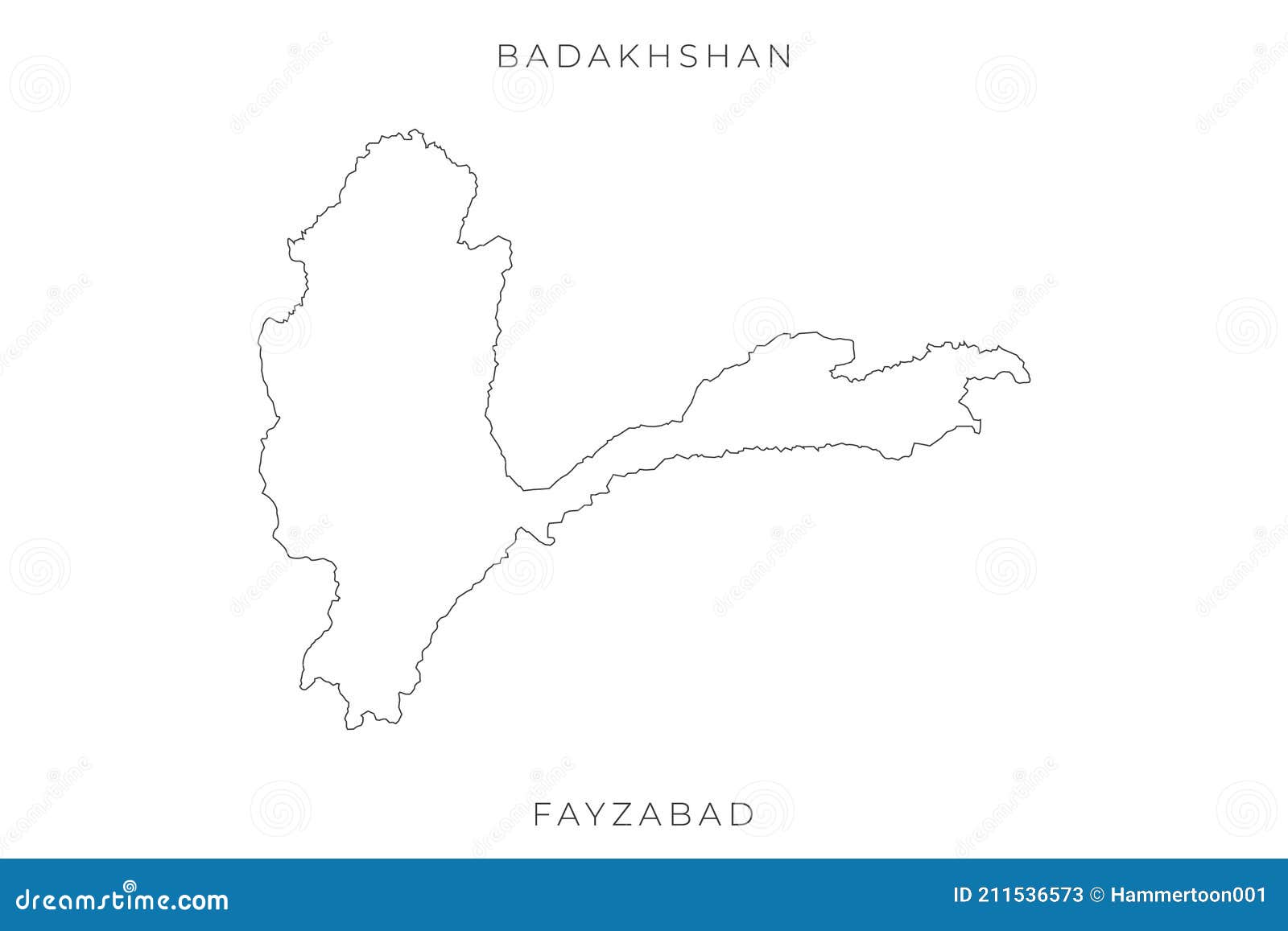 National Map of Badakhshan Outline, Badakhshan Map Outline, Map Vector ...