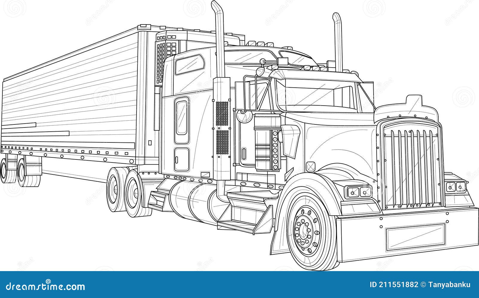 Classic Truck Kenworth W900 In Pink. Stock Photography | CartoonDealer ...