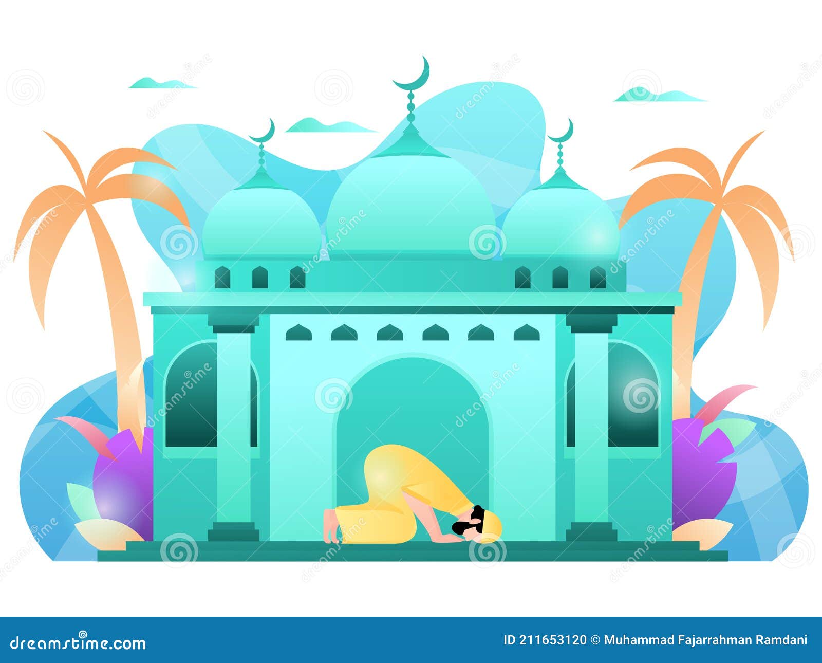 Illustration Vector Graphic of a Muslim Man Doing a Sujood Stock Vector ...
