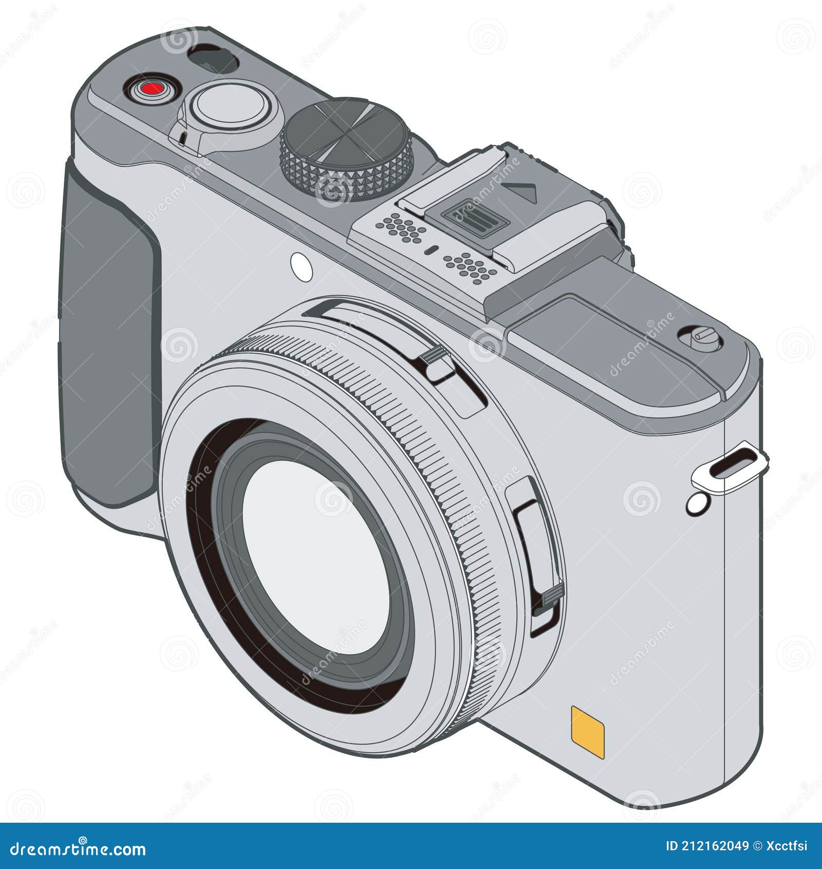 A Vector Illustration of a White Panasonic Lumix DMC-LX7 Professional ...