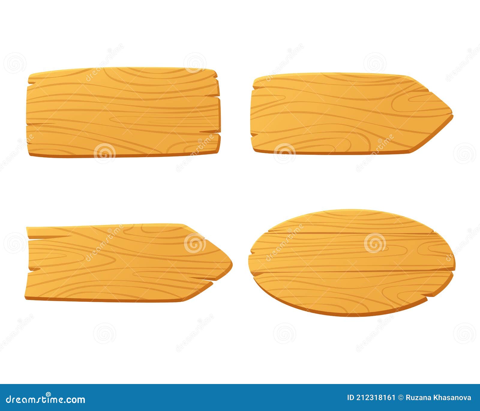 Vector Wooden Plaques in Cartoon Style. Stock Vector - Illustration of ...