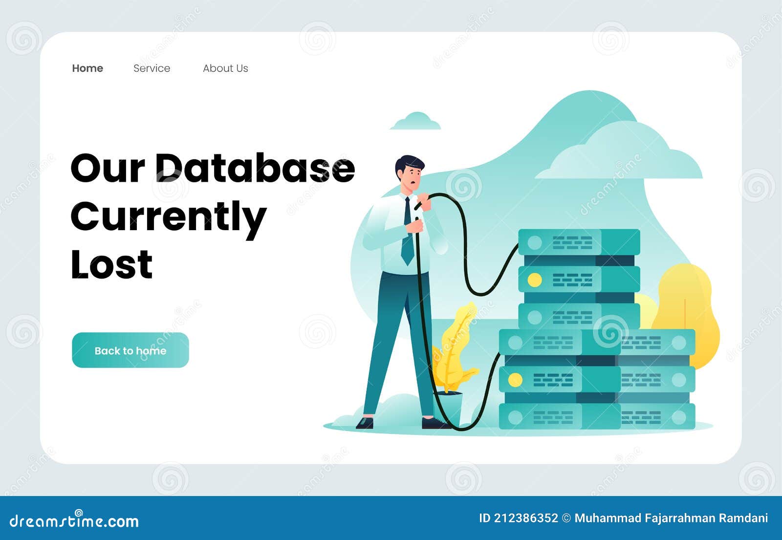 Modern Flat Design Illustration of Our Database Curently Lost Stock ...