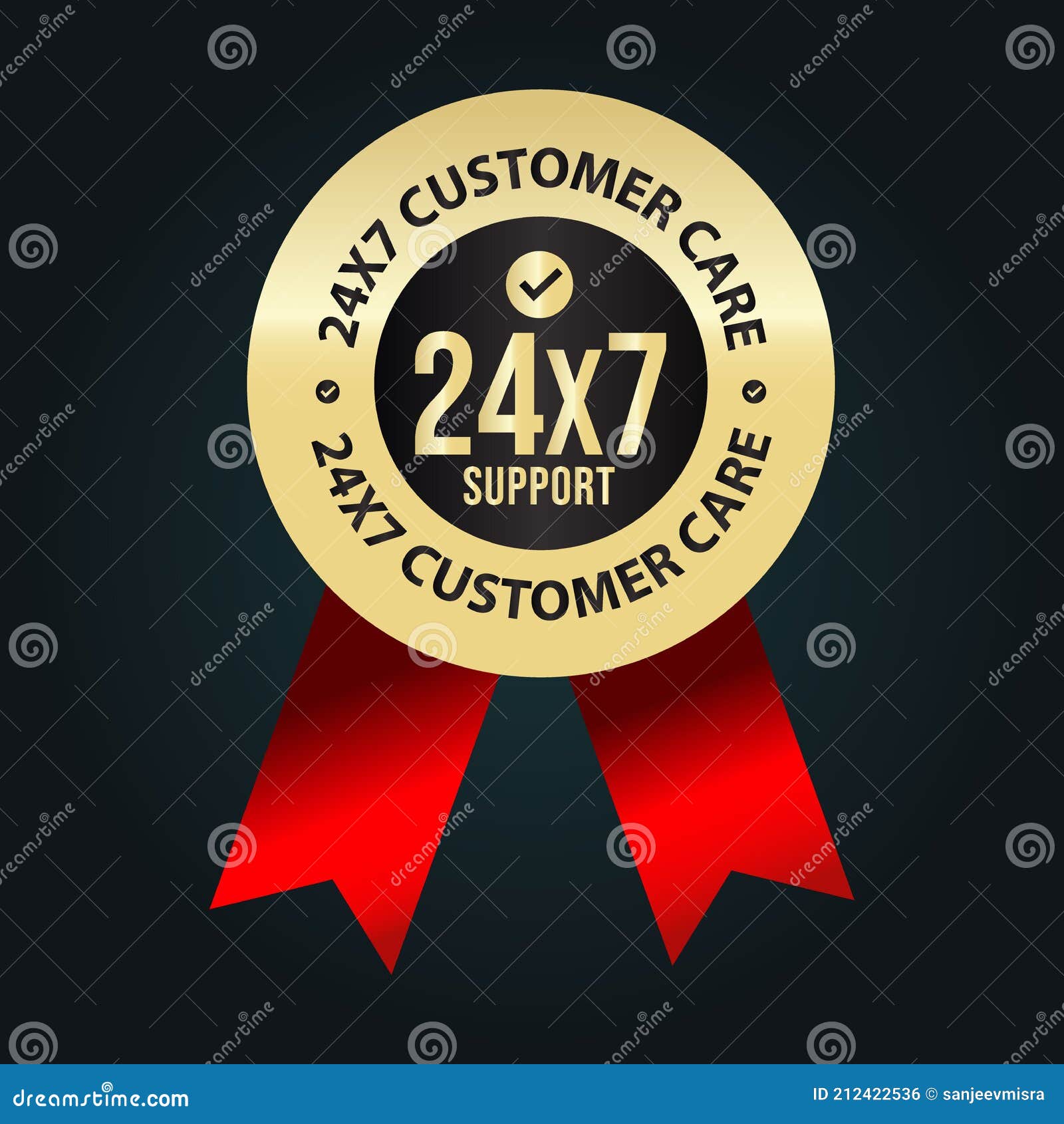 24X7 Customer Care Service Symbol Stock Vector - Illustration of ...