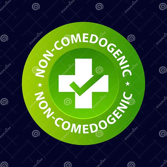 Non Comedogenic Vector Icon. Dermatologically Tested Stock Vector ...