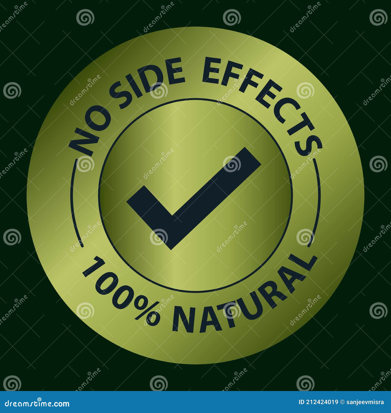 `no Side Effects, 100 Natural`vector Symbol Stock Vector - Illustration ...
