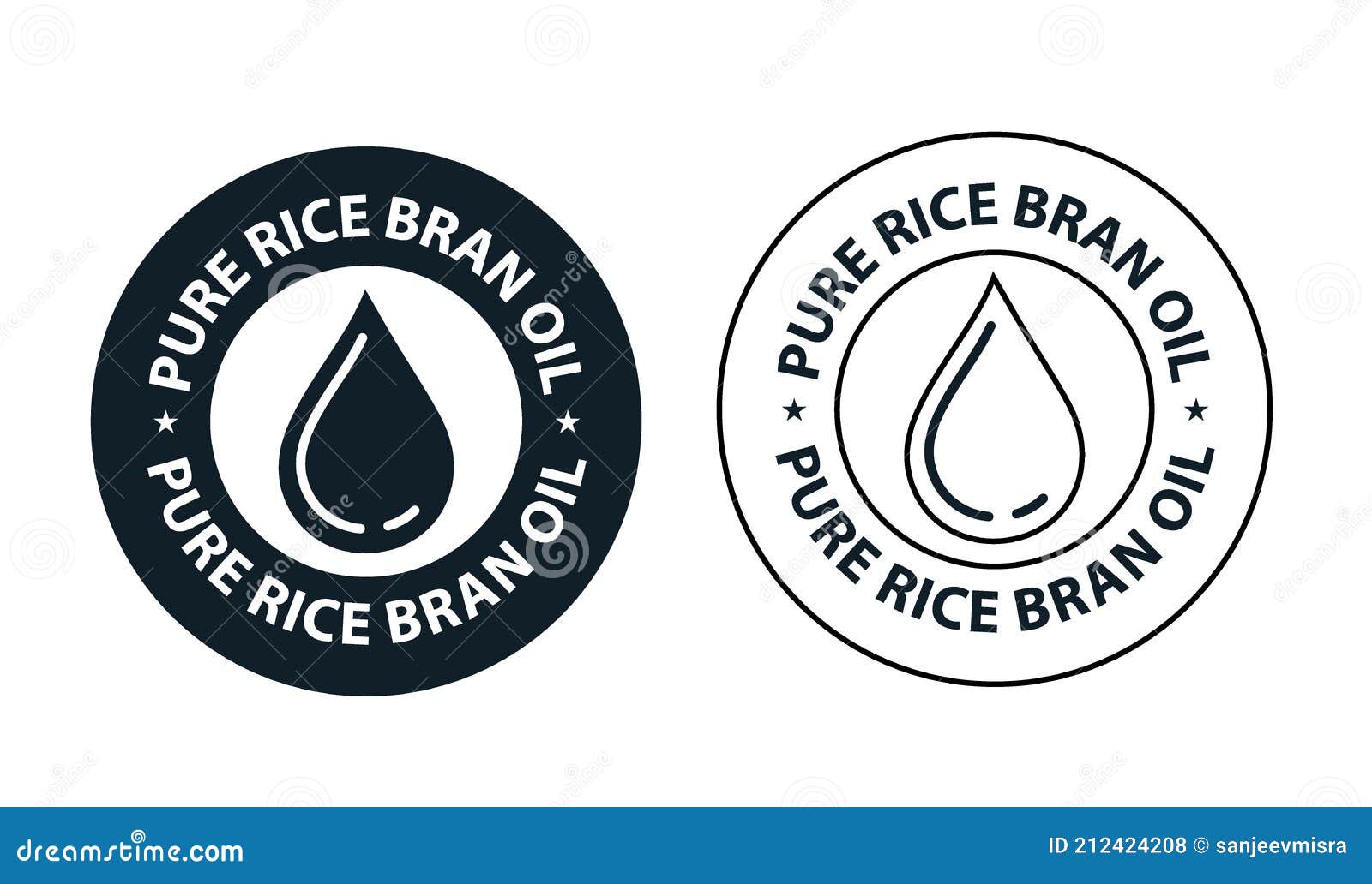 `pure Rice Bran Oil` Vector Icon with Oil Drop Stock Vector ...