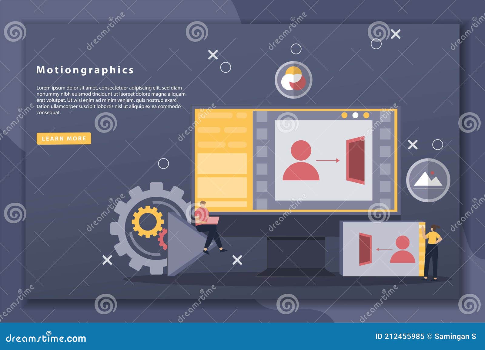 Motion Graphics Concept Flat Design Style Illustration Stock ...