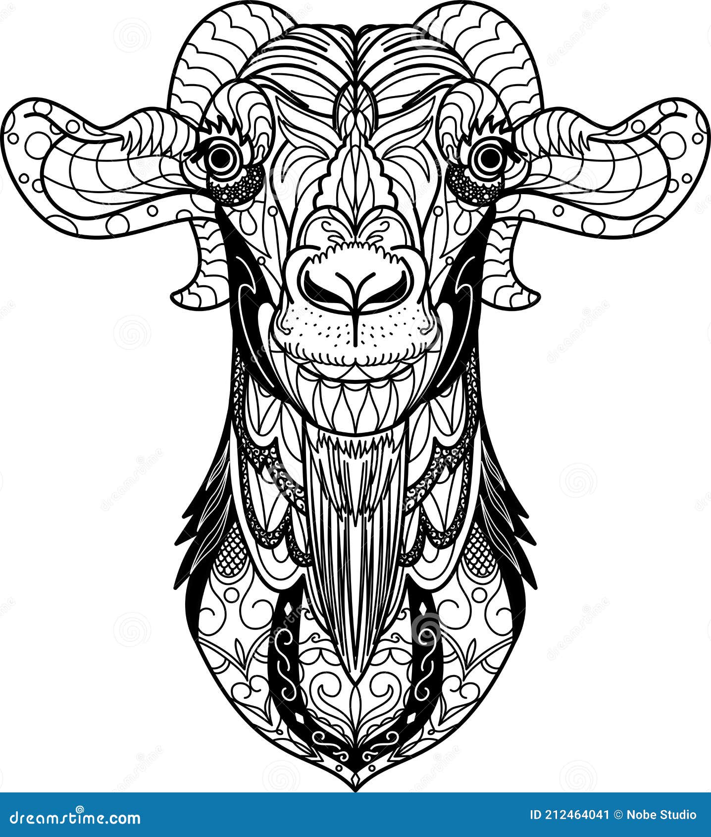 Goat Zentangle Style Vector Illustration | CartoonDealer.com #56779634