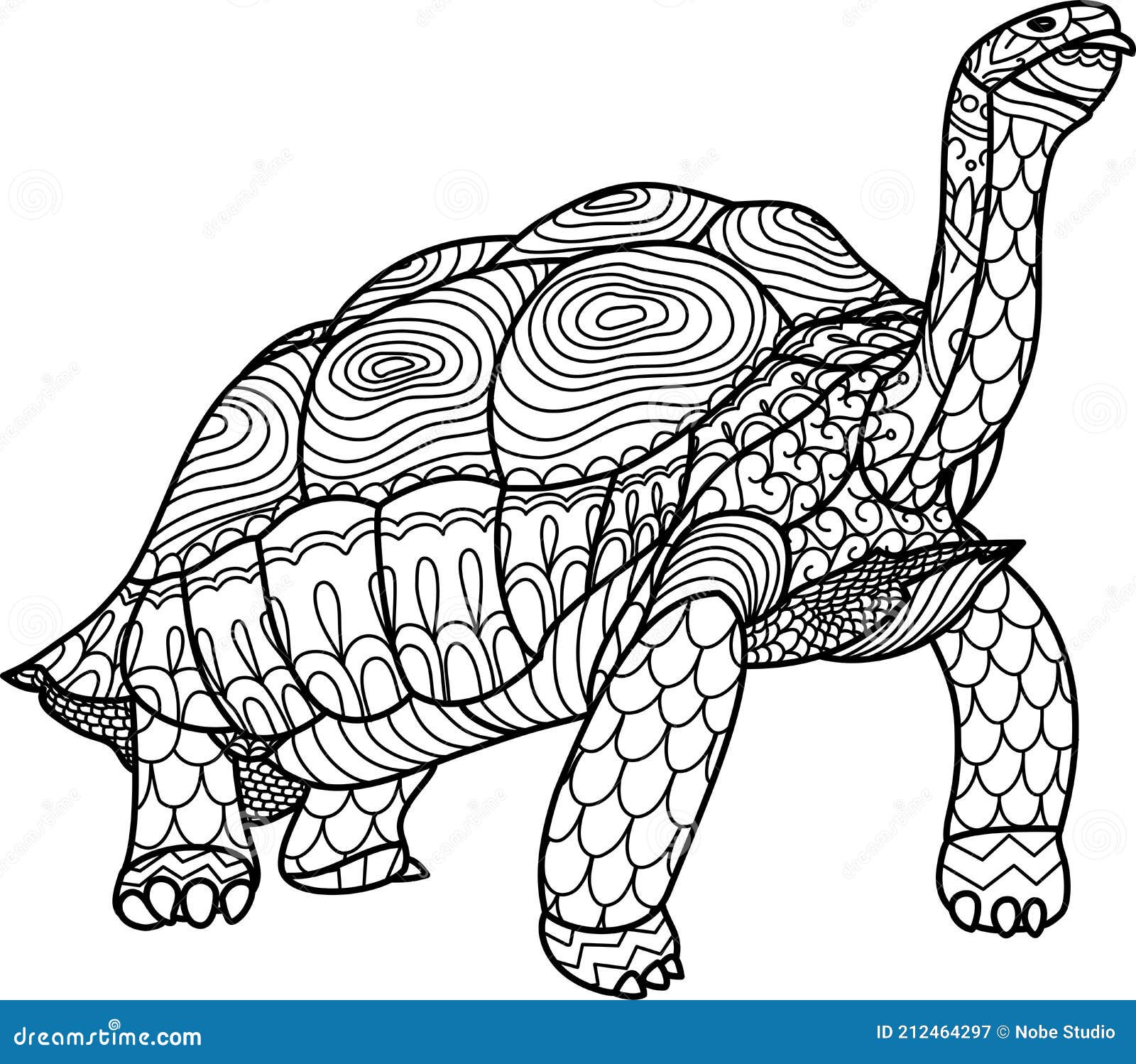 Tortoise Zentangle for Adult Coloring Page or Decoration Stock Vector ...