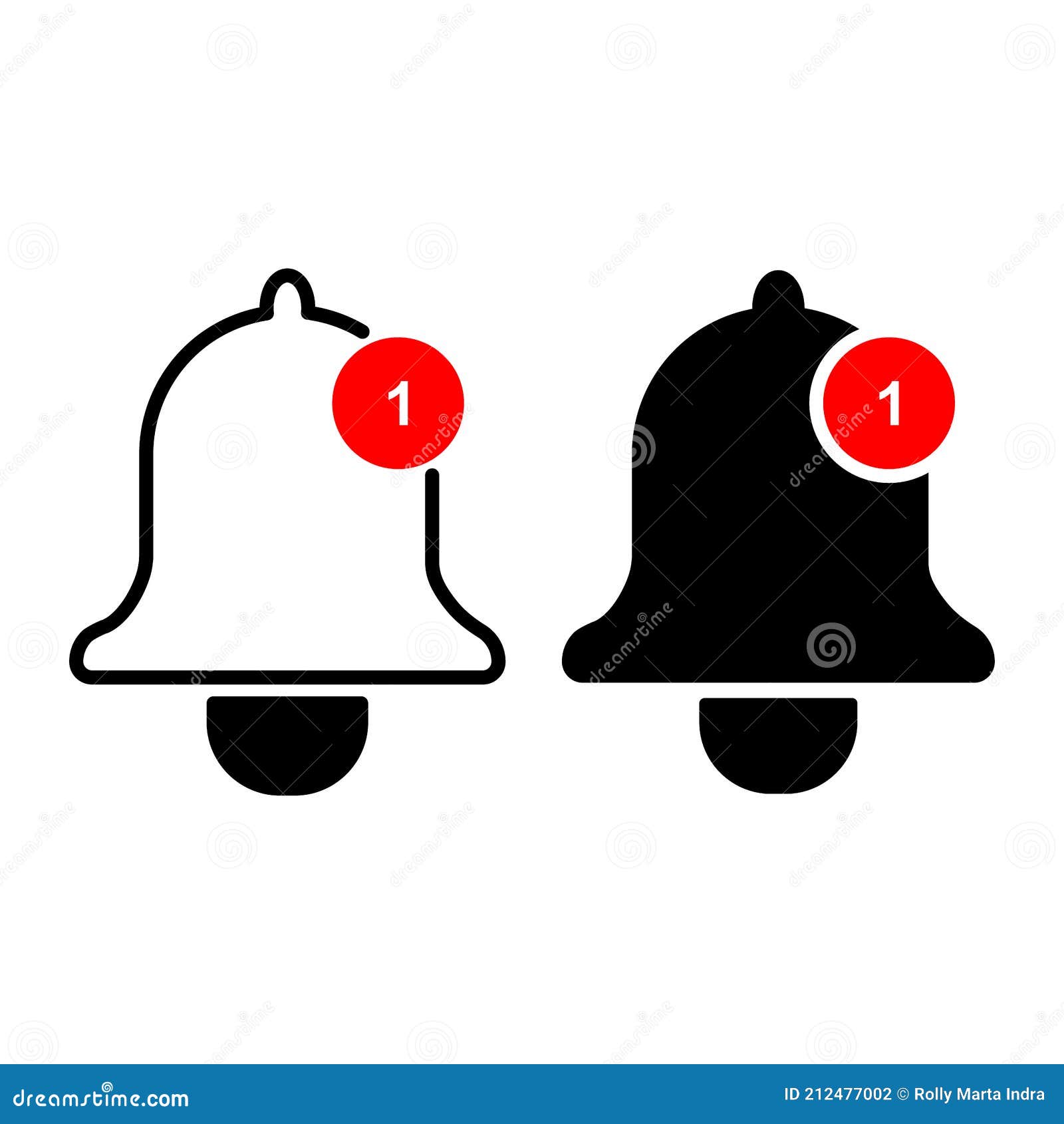 Notification Bell Icon for Incoming Inbox Message. Vector Illustrasi ...