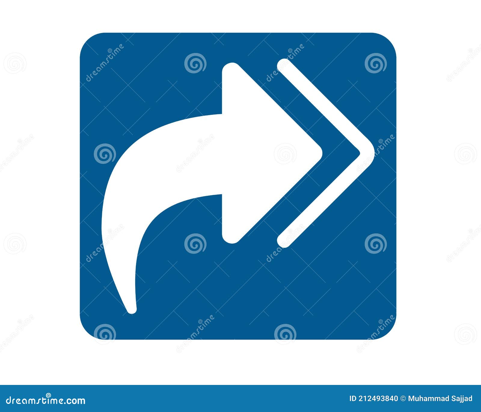 Curved Arrow Icon Template Sign Arrow Direction Go Back Stock Vector ...