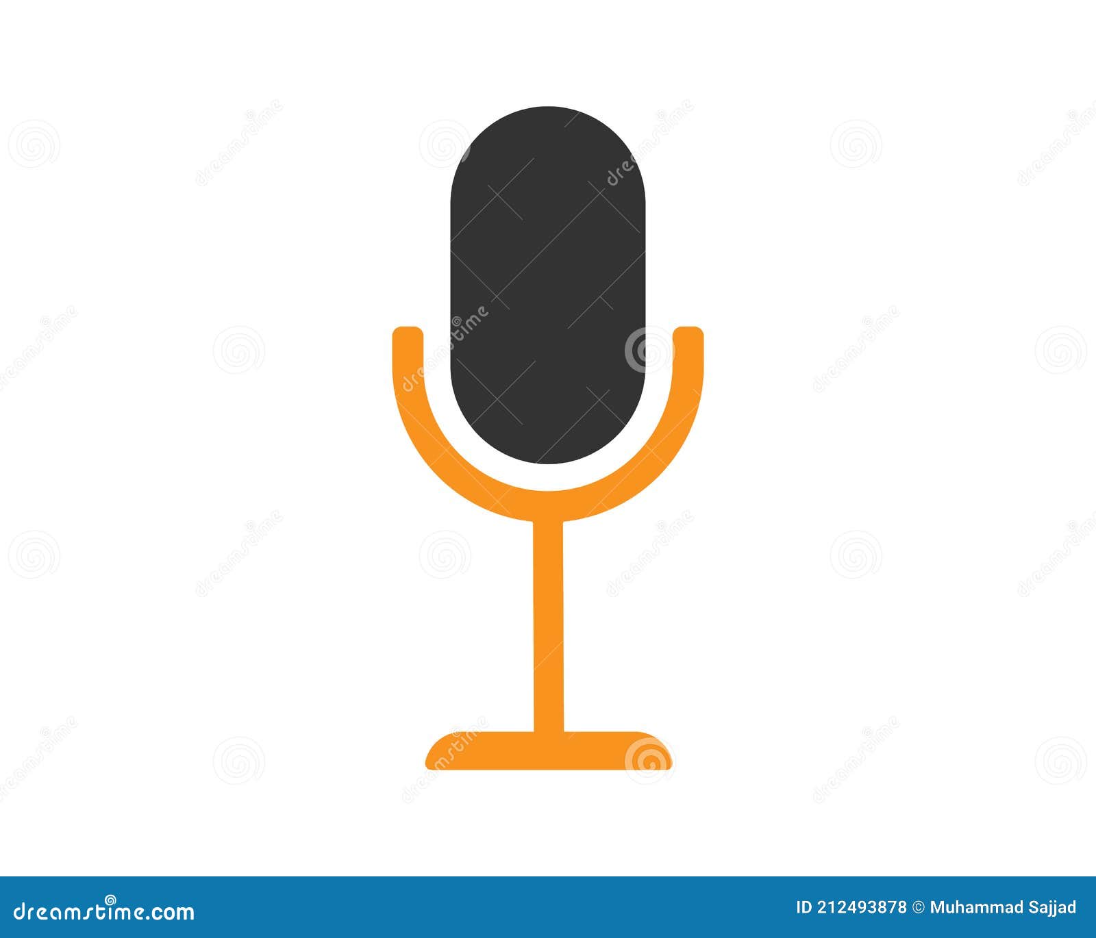 Set of Microphone Mic Sound Icon Symbol Flat Vector Design Editorial ...