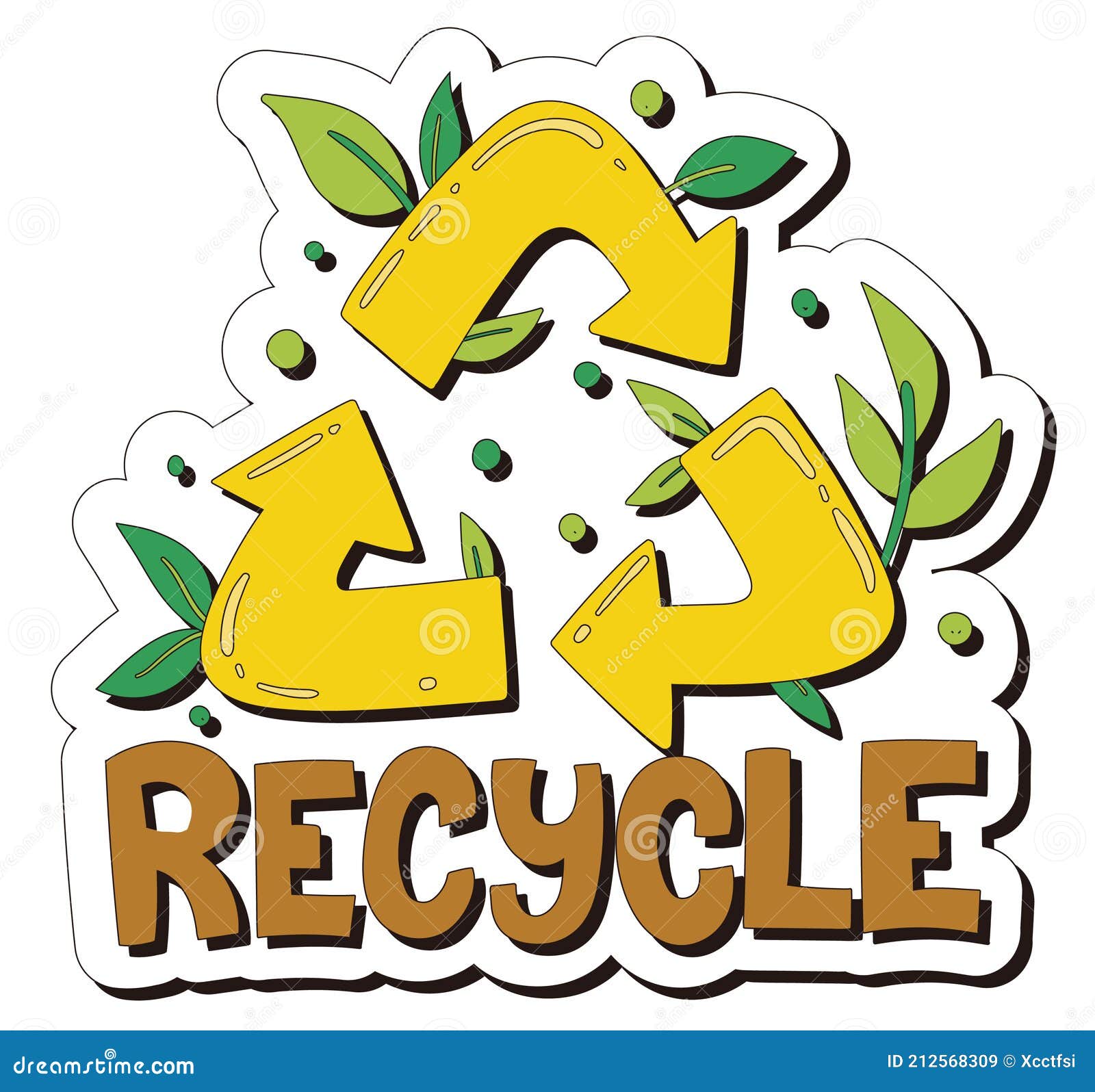 Recyclable Icon Consisting of Three Arrows Stock Vector - Illustration ...