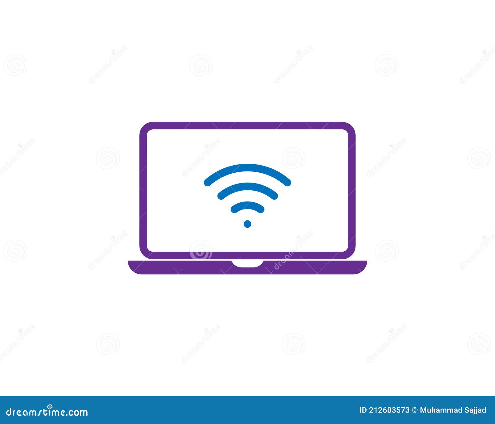 Laptop and Wireless Network - Vector Laptop Wifi Icon Stock Vector ...