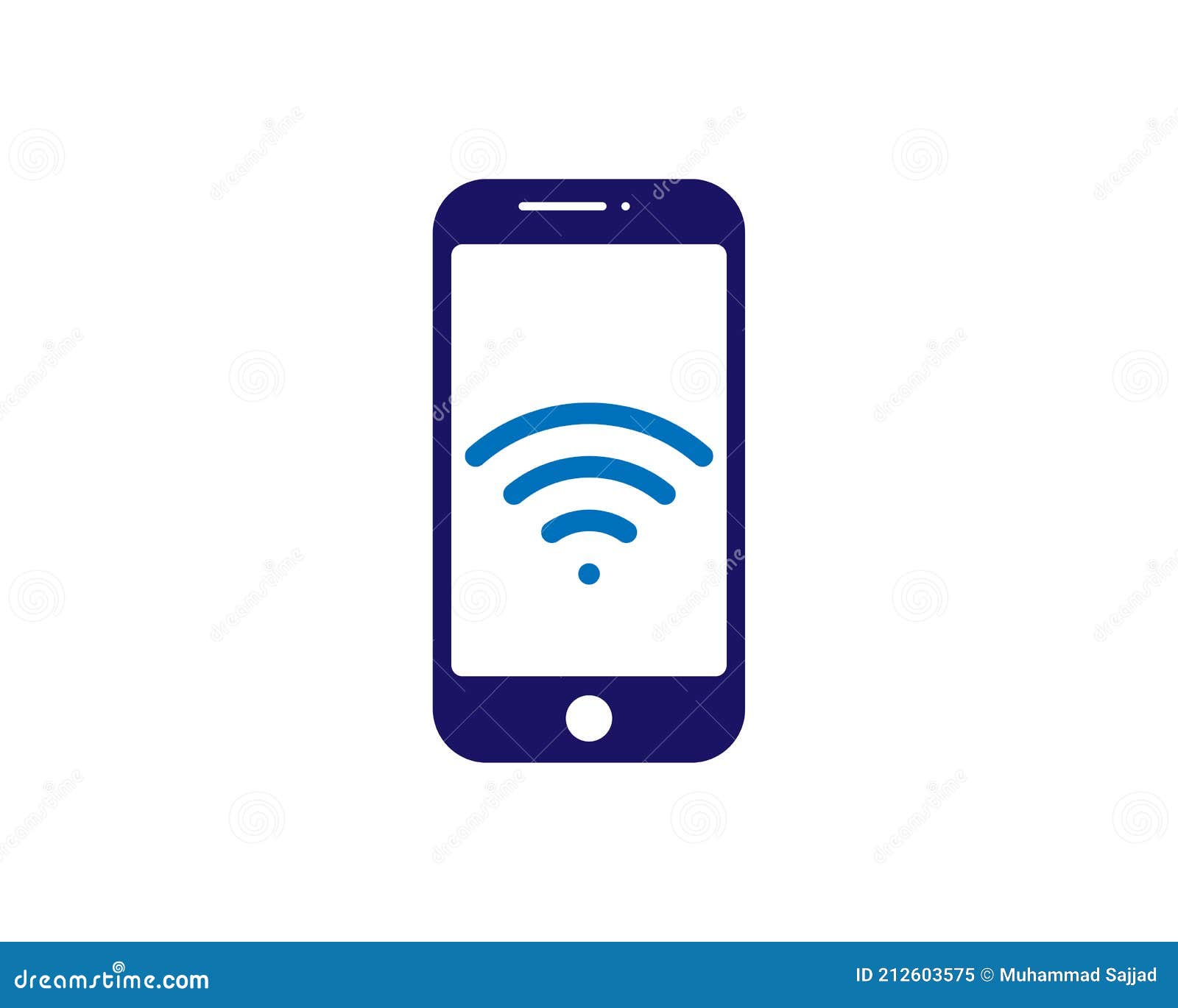 Android Mobile Phone and WiFi Symbol. Android Mobile Phone with WiFi ...