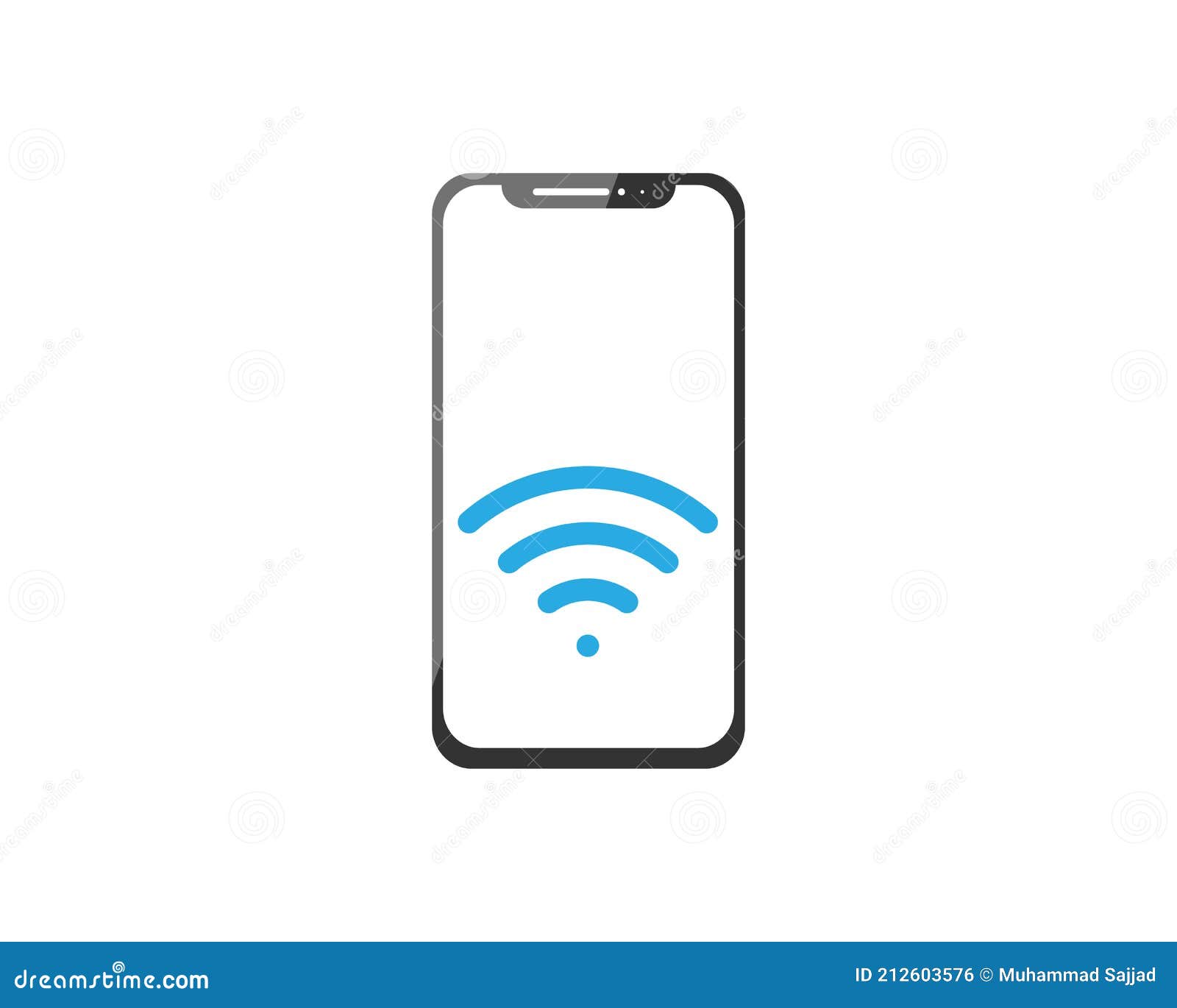 Android Mobile Phone and WiFi Symbol. Android Mobile Phone with WiFi ...