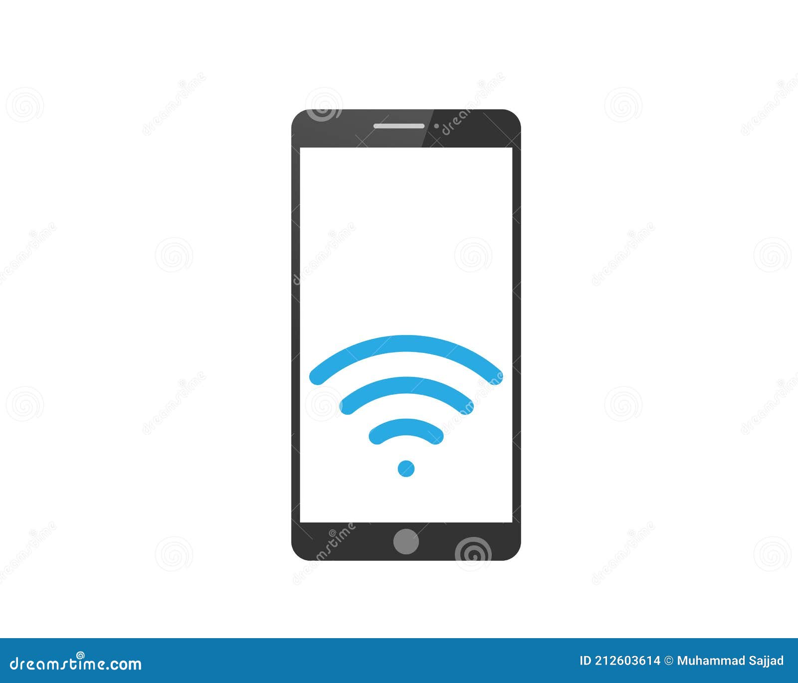 Android Mobile Phone and WiFi Symbol. Android Mobile Phone with WiFi ...