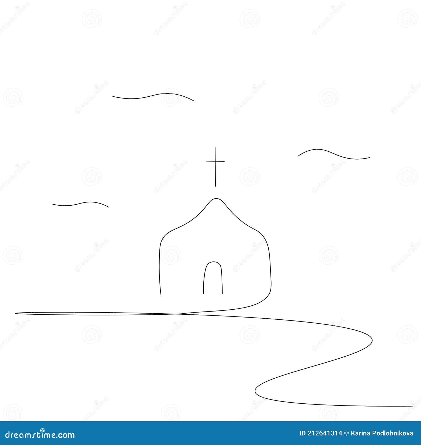 Church Drawing on White Background Vector Illustration Stock Vector ...