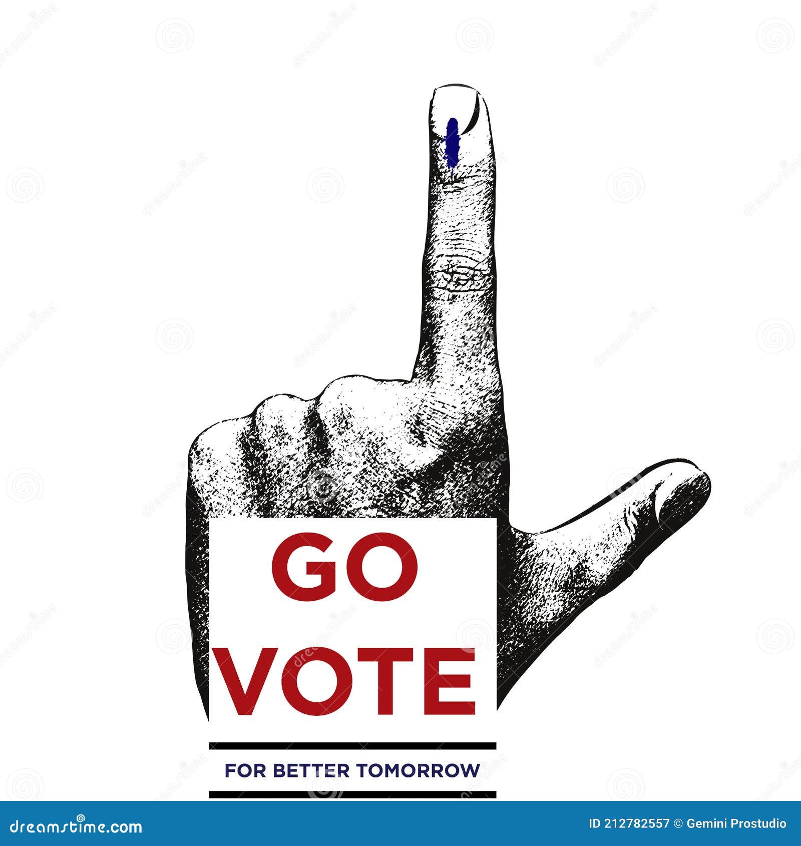 Indian Male Voter Hand with Voting Sign Realistic Vector with Vote Text ...