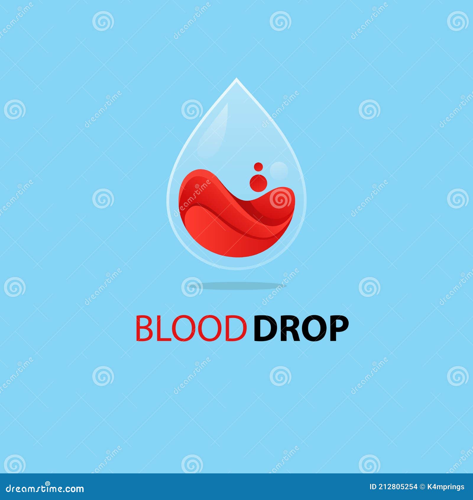 Red blood drop vector stock vector. Illustration of aids - 212805254