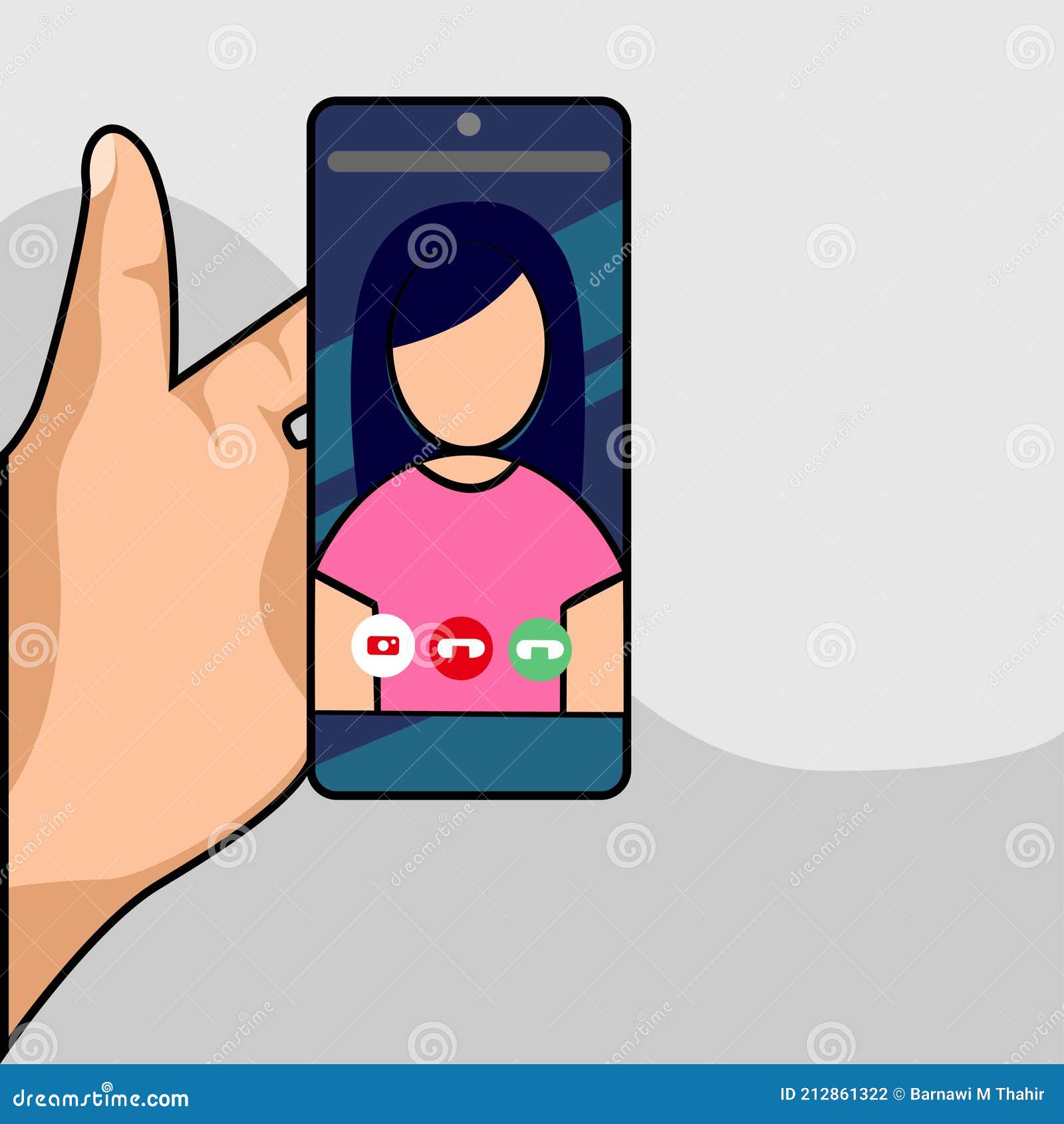 Video Call Concept. Video Call with Someone. Vector Flat Cartoon ...