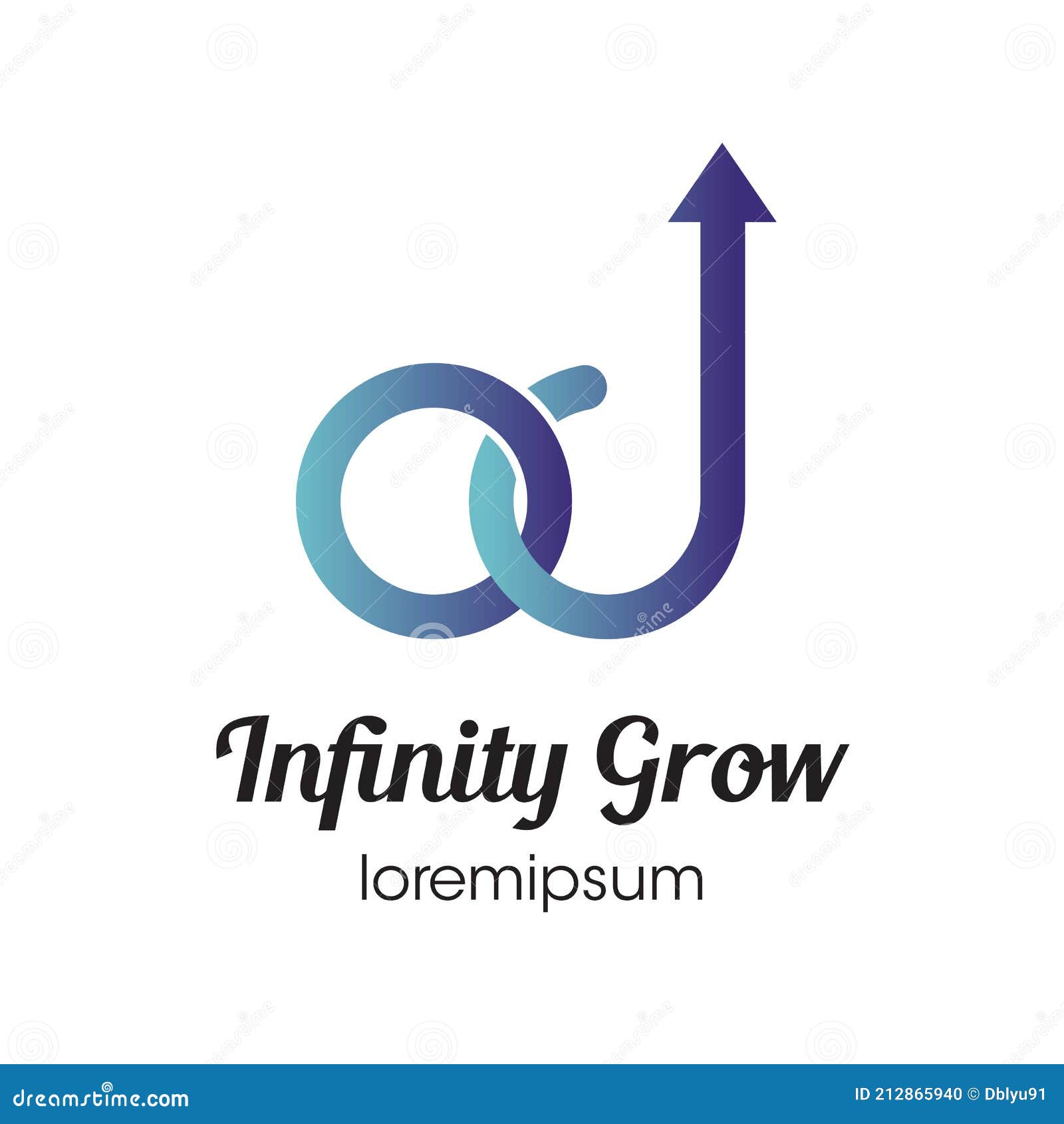 Infinity Grow Logo, Icon, or Symbol Template Design Stock Vector ...