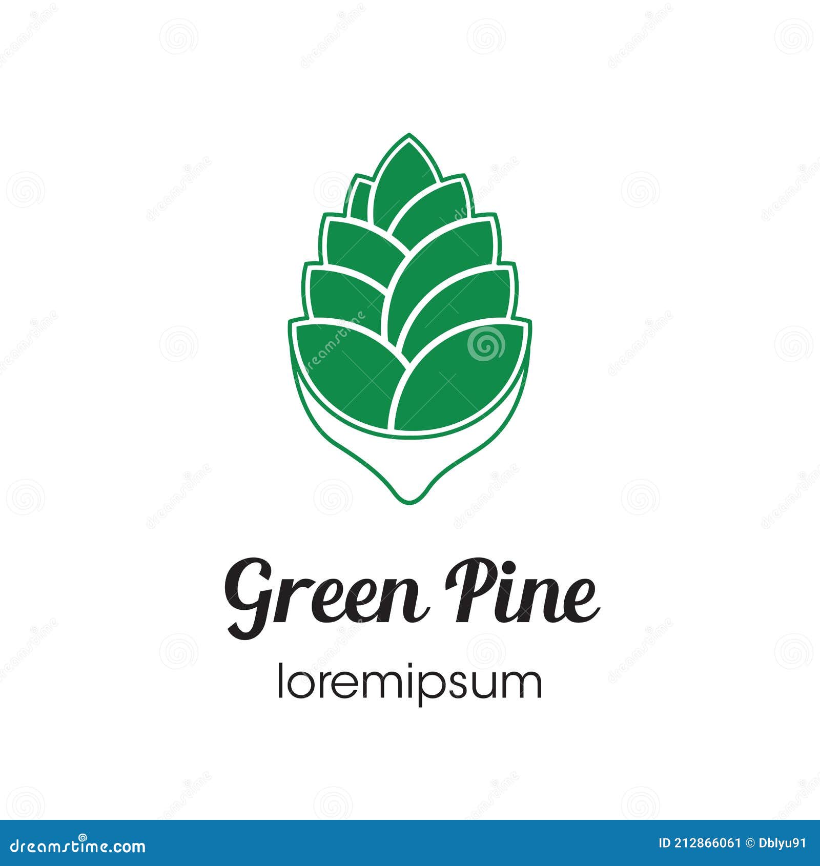 Green Pine Logo, Icon, or Symbol Template Design Stock Vector ...