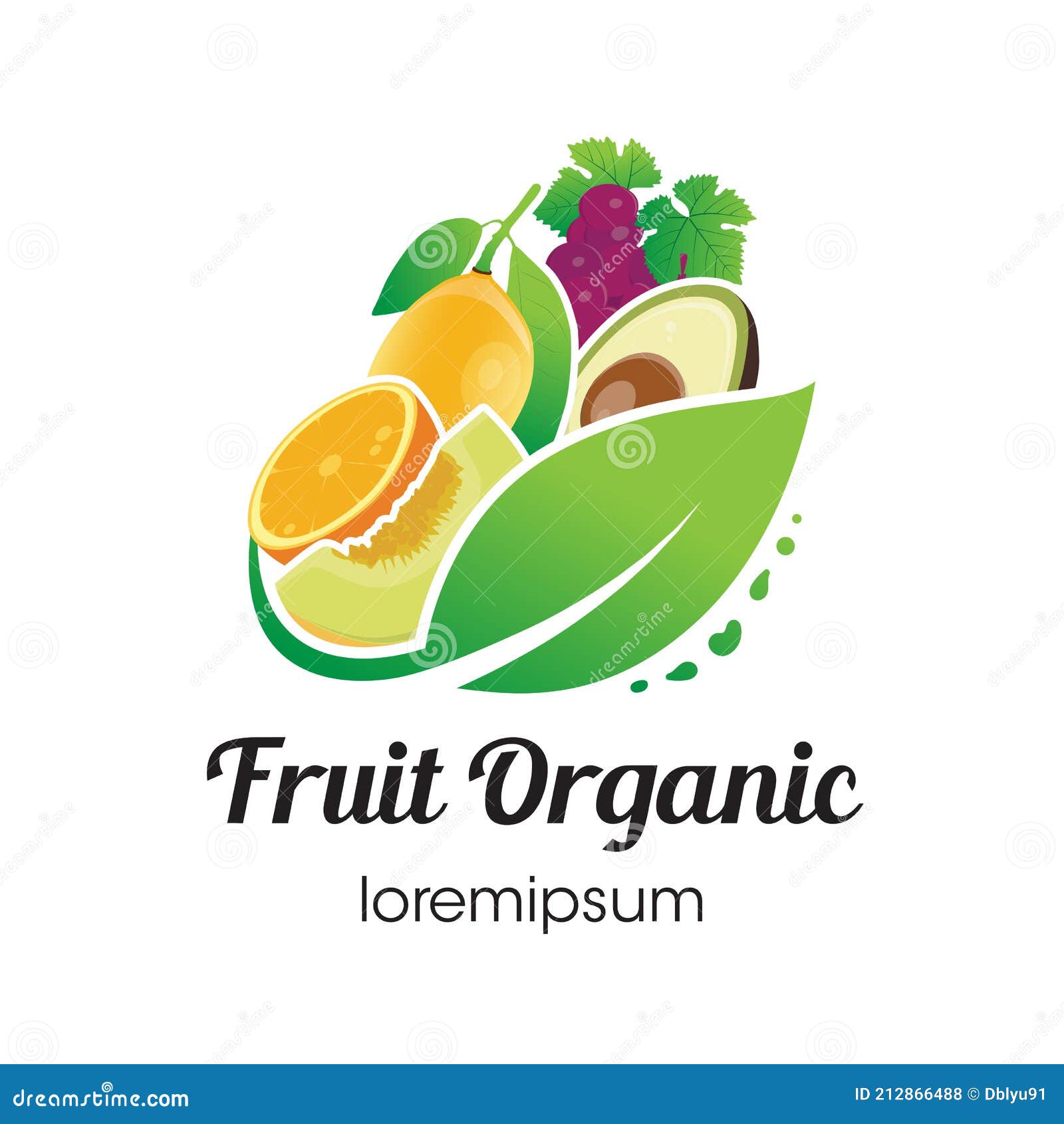 Fruit Organic Logo, Icon or Symbol Template Design Stock Vector ...