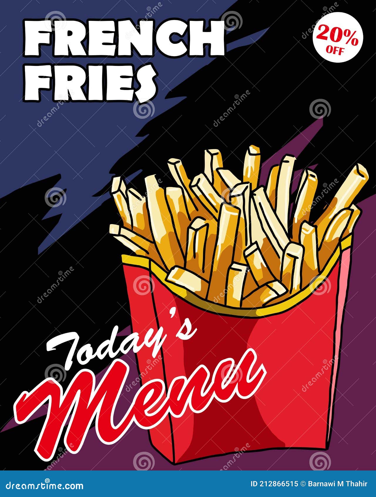 French Fries Design Illustration. Use for Poster, Flyer, Banner ...
