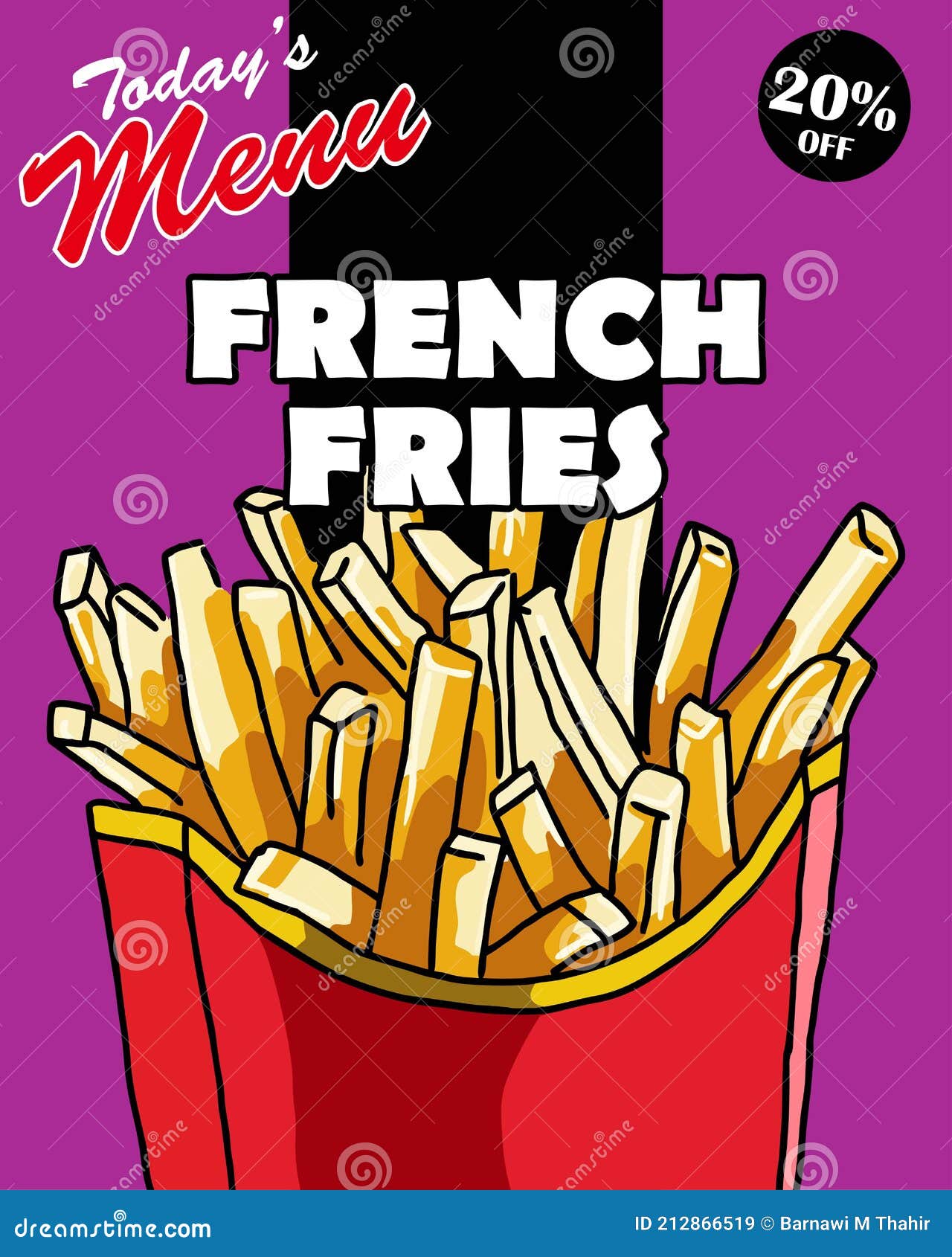 French Fries Design Illustration. Use for Poster, Flyer, Banner ...